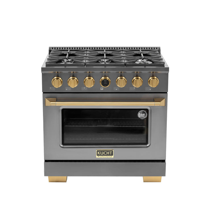 Kucht 2-Piece Appliance Package - 36-Inch Natural Gas Range with 5.2 C ...