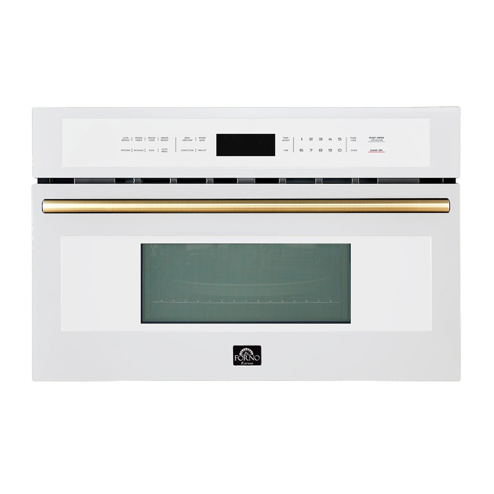 Oliena Espresso White 30 Inch 1750 Watt Compact Oven & 1000 Watt Micro ...